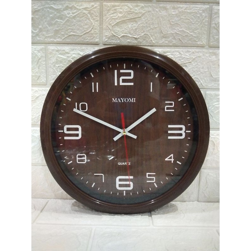 Jual jam dinding motif kayu 30cm | Shopee Indonesia
