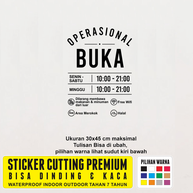 Jual Stiker Open Hours Jadwal Buka Open Hours Kafe Cafe Resto Usaha ...