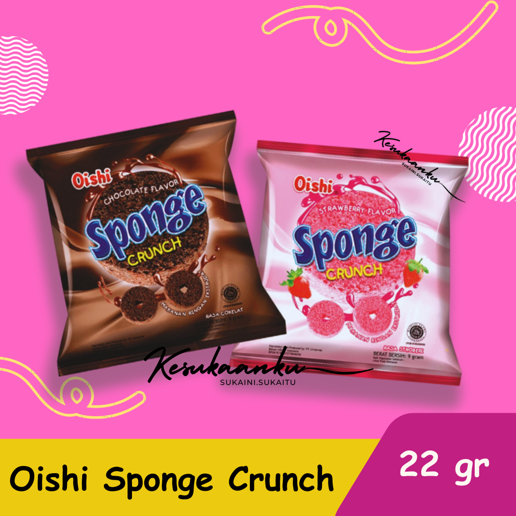Jual Sponge Crunch Oishi Renceng Snack Sponge 22 gr harga satuan 1 pcs ...