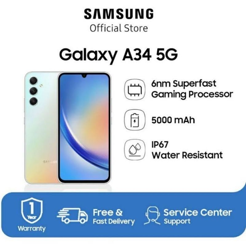 Jual Samsung Galaxy A34 5G 8/128GB - 5000mAh - IP67 Water Resistant ...