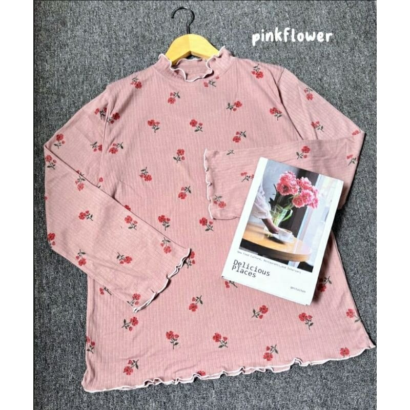 Jual Inner Knit Printing turtleneck/ Inner Rib Motif / Long Sleeve ...