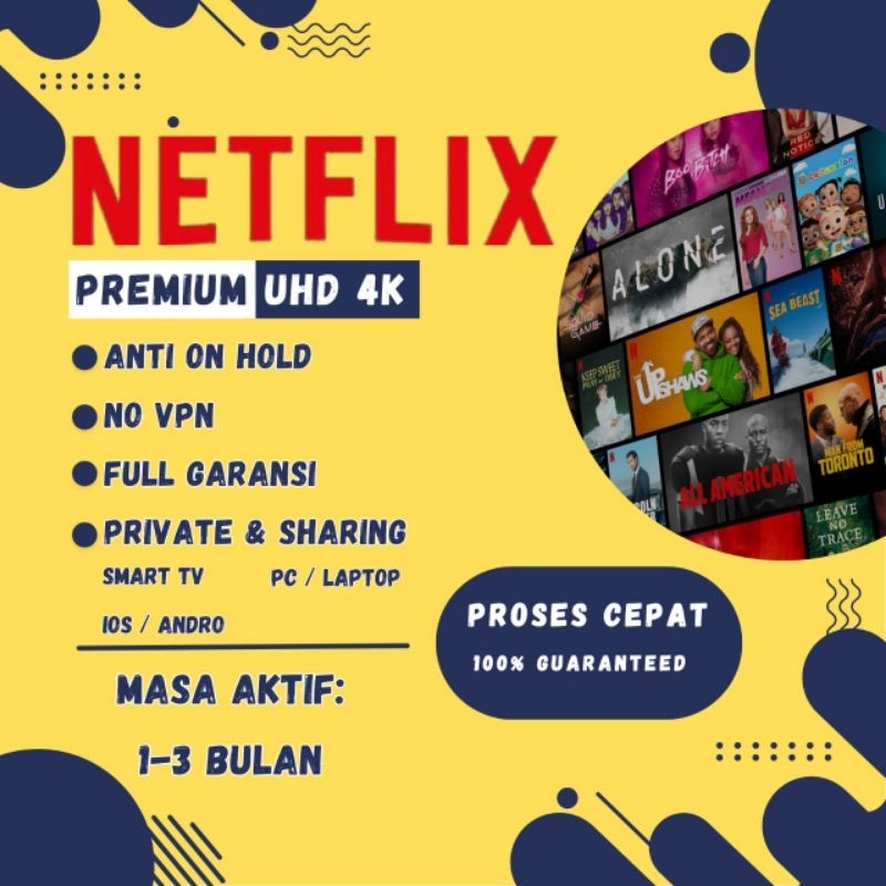 Jual NTFLIXXX PREMIUM 4K UHD ANTI LIMIT 1-3 BULAN | Shopee Indonesia