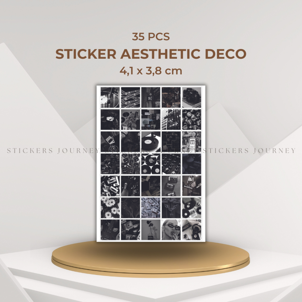 Jual 35 pcs Sticker Aesthetic Black Series Sticker Deco Journal ...