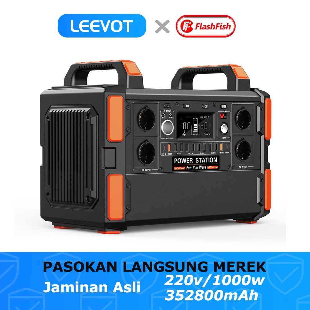 Jual Leevot protable power station flashfish power station Solar Generator 1048Wh Kapasitas ...