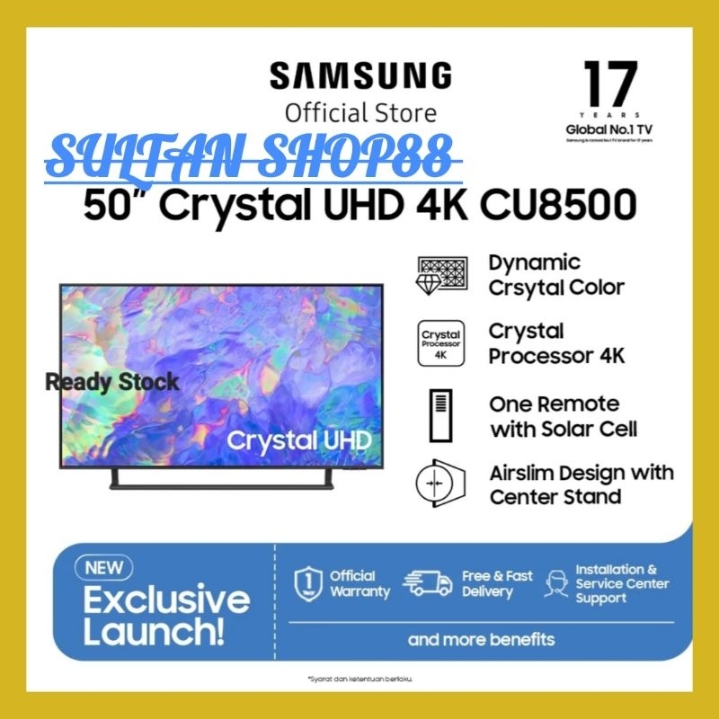 Jual SAMSUNG LED TV 50 INCH UA50CU8500 CRYSTAL UHD 4K SMART TV I 50CU8500 NEW 2023 | Shopee ...