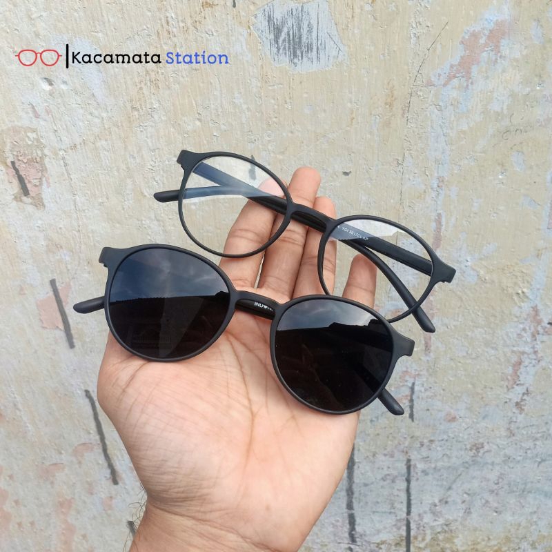 Jual 3017 Kacamata Gaya Hitam Bening Frame Bulat Oval Sungglasses Pria ...