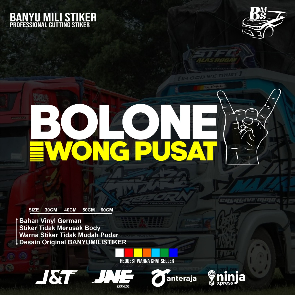 Jual Stiker sticker bolone wong pusat stiker cutting variasi kaca mobil ...