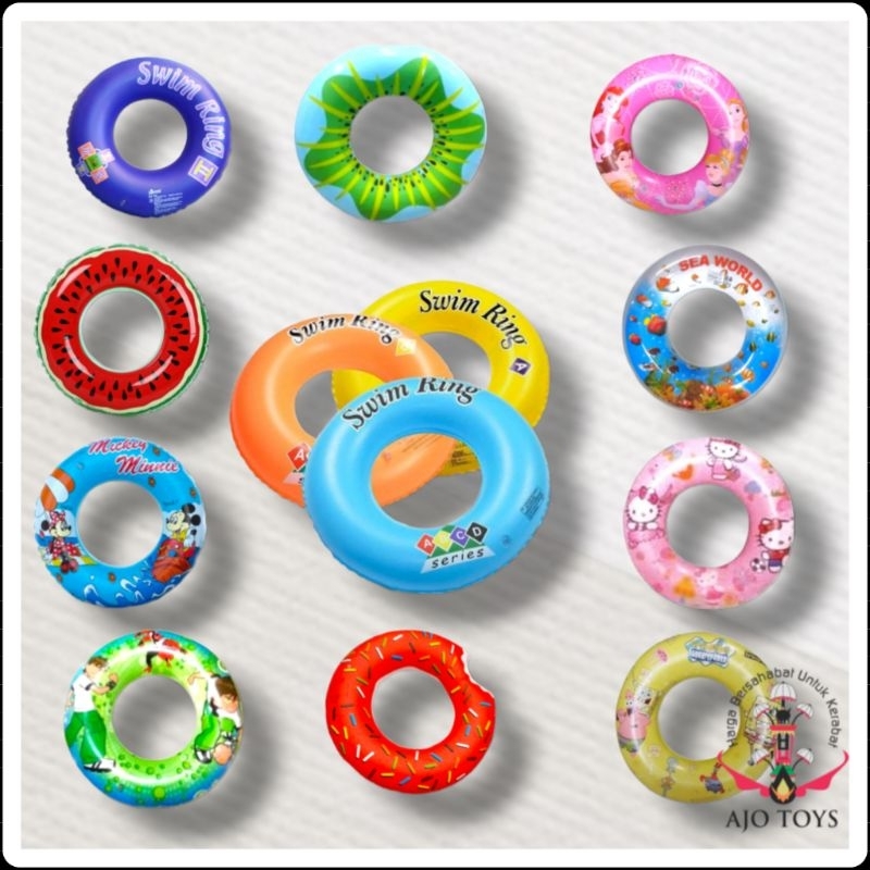 Jual Ban renang bulat pelampung donat karakter 60cm - 90cm untuk usia 3 ...