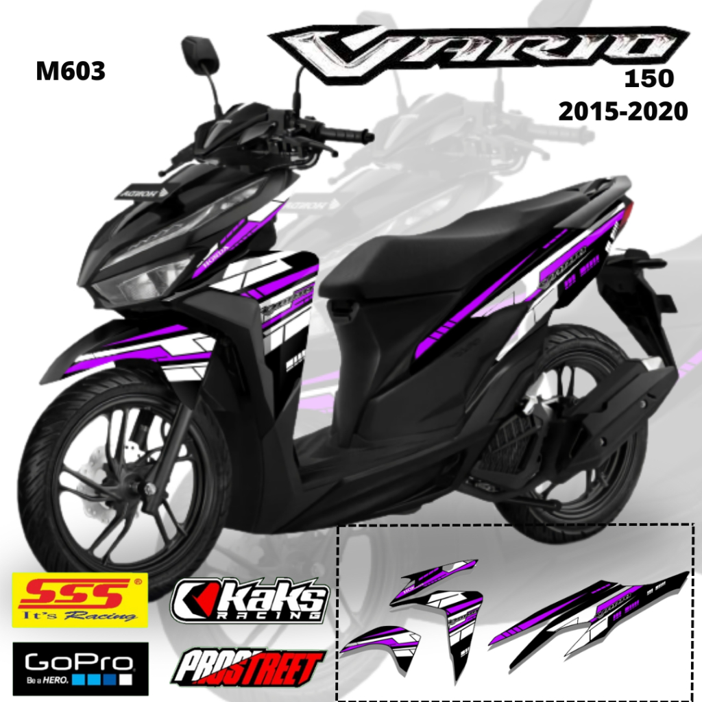 Jual Stiker Striping Lis Motor Honda Vario ESP 150 M602 Sticker Decal ...