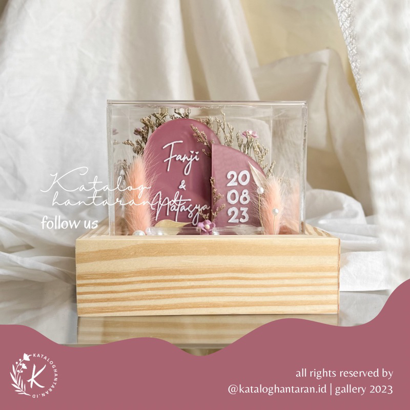 Jual Kotak box tempat cincin tunangan nikahan wedding | mauve | Shopee ...