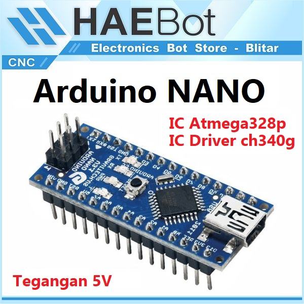 Jual [HAEBOT] Arduino Nano CH340G Ch340 Atmega328p Mikrokontroler Board Atmega328 Pengendali ...