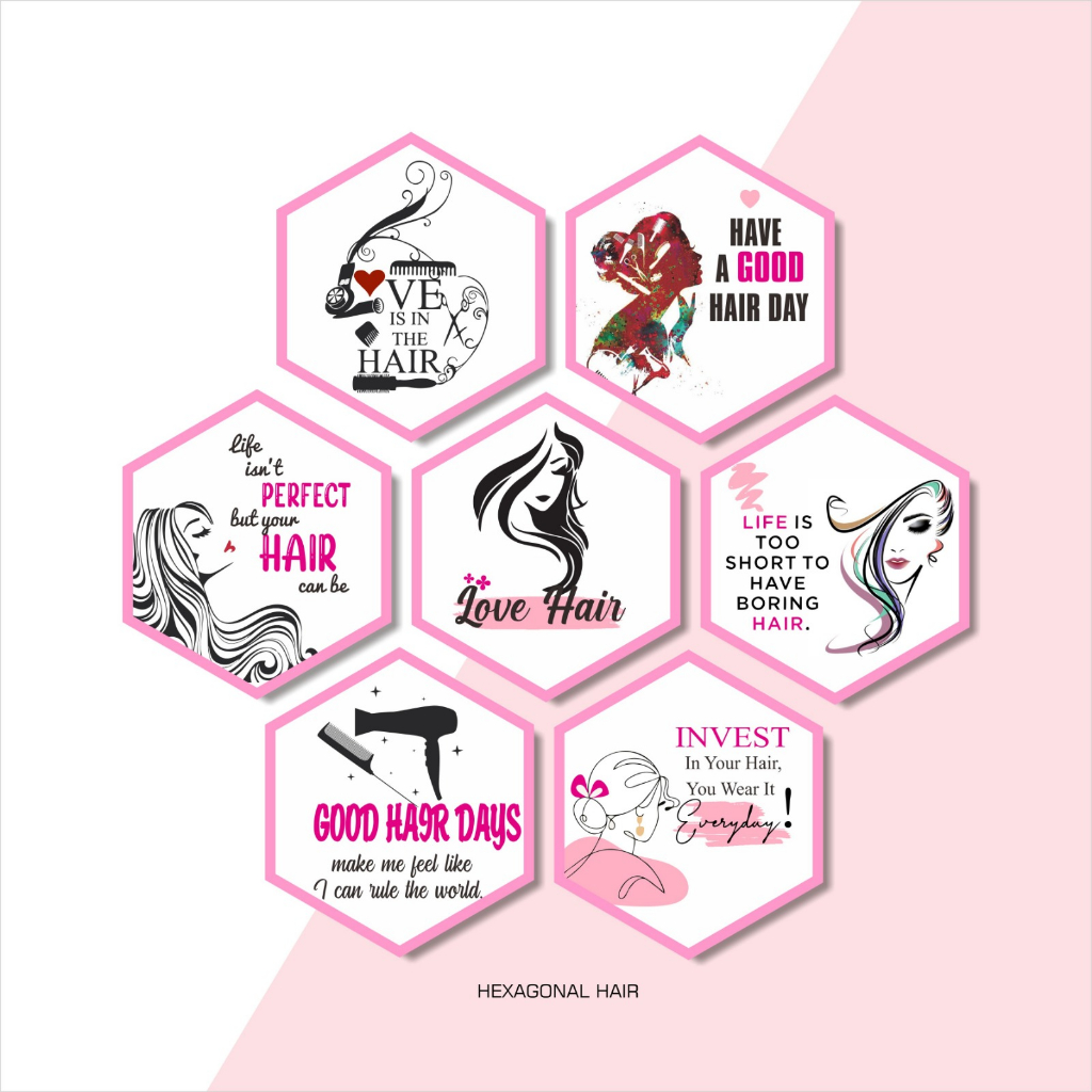 Jual Prima Shabby Hiasan Dinding Poster Kayu Pajangan Walldecor 7 in 1 Hexagonal Hair Rambut ...