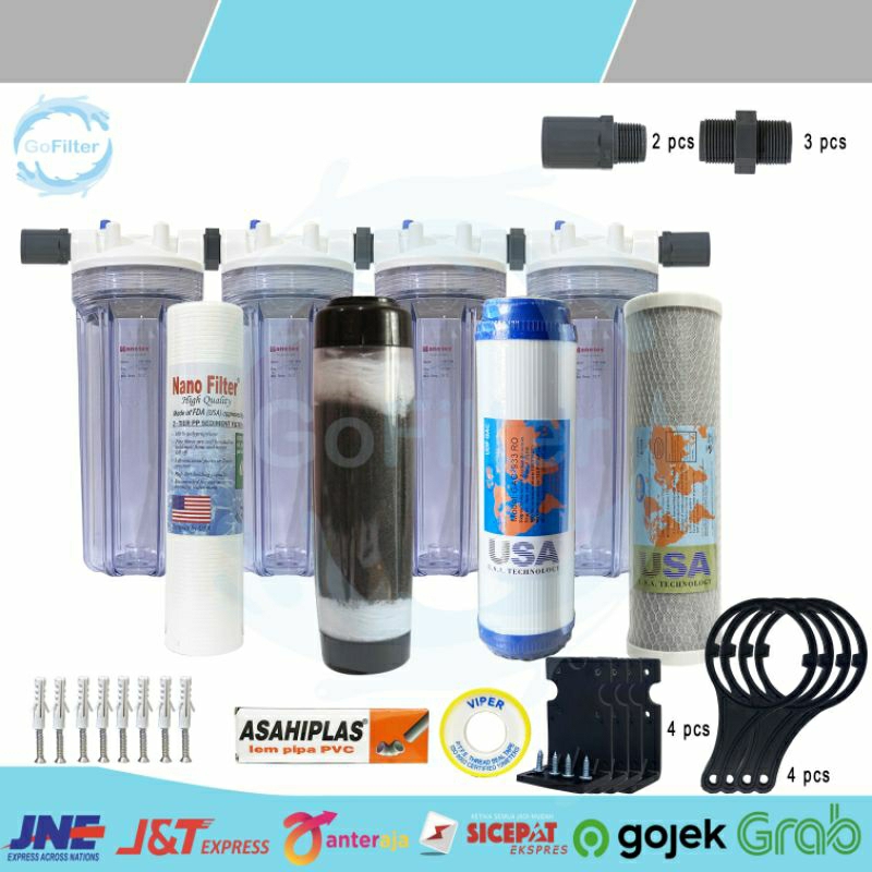Jual PAKET FILTER AIR 4 TAHAP BAU BESI MANGAN KUNING KOTOR KERUH SUMUR ...