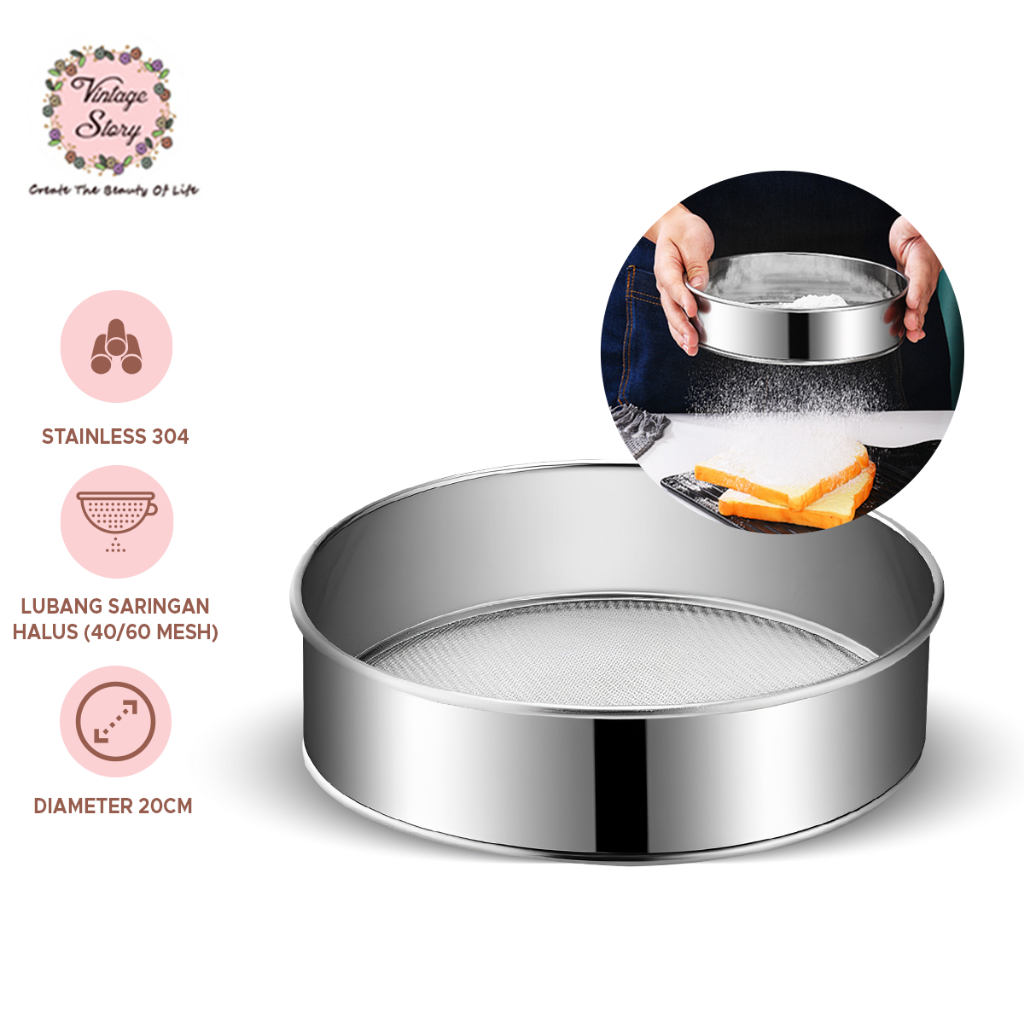 Jual Saringan Ayakan Tepung Bubuk Coklat Santan Filter Mesh Stainless ...