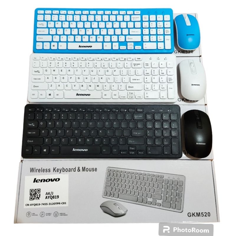 Jual Lenovo Wireless Keyboard and Mouse Set Combo GKM520 Keys Fullsize ...