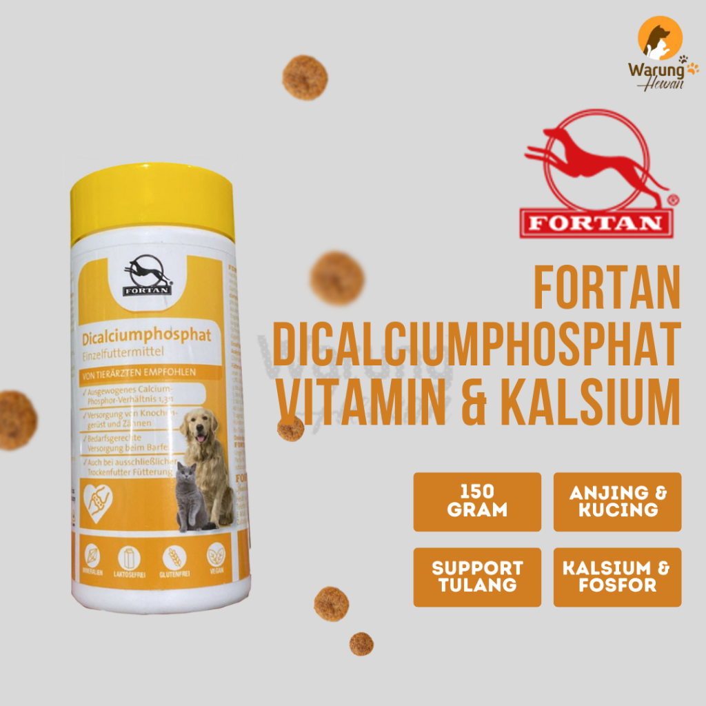 Jual Fortan Dicalciumphosphat Vitamin Kalsium Anjing dan Kucing 150 ...
