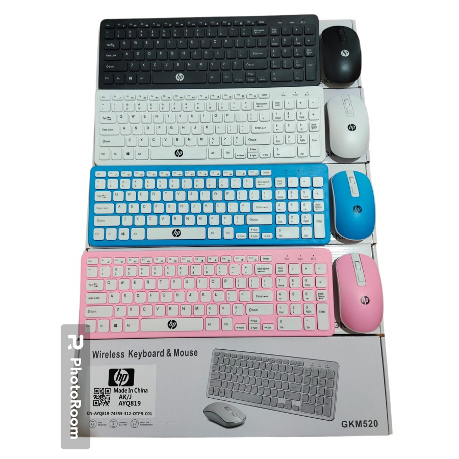 Jual HP Wireless Keyboard and Mouse Set Combo GKM520 Keys Fullsize ...