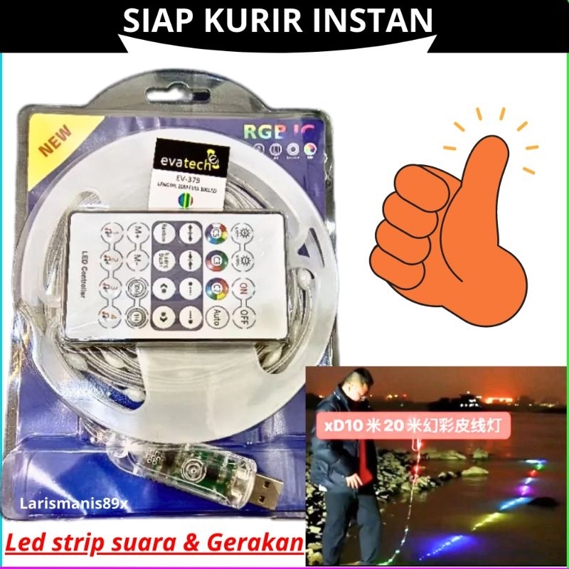 Jual Lampu LED string running RGB 10M full,sensor suara tahan air/bisa ...