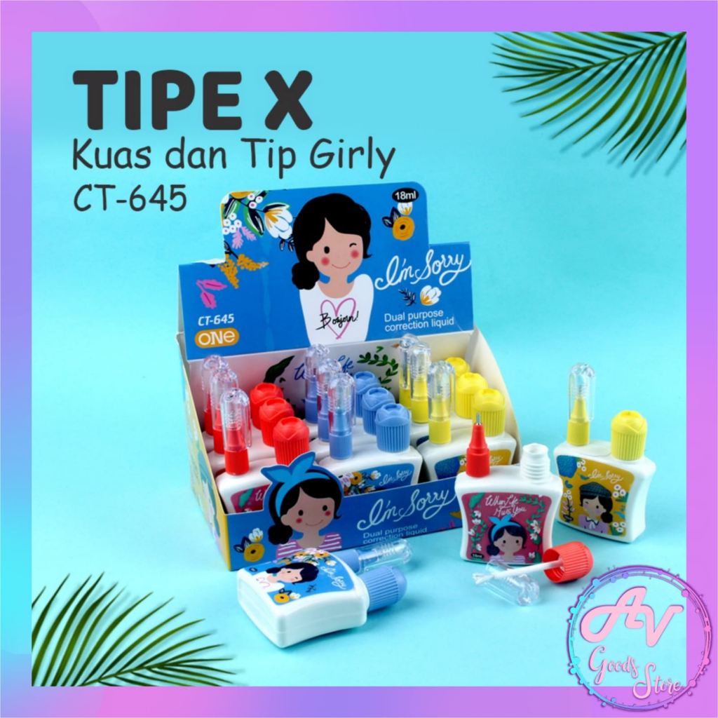 Jual Tip Ex Pen + Sikat / Tip X Cair + Kuas 2 Model / Correction Fluid Pen + Brush Kuas Fancy ...