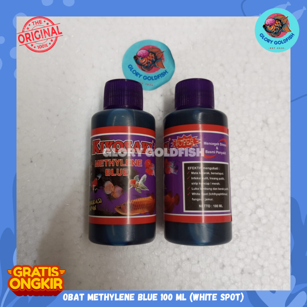 Jual OBAT METHYLINE BLUE METHYLENE BLUE KIYOSAKI OBAT IKAN BIRU WHITE SPOT | Shopee Indonesia