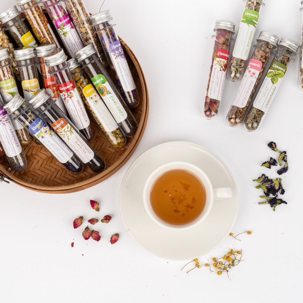 Jual ESSENLI Flower Tea in Tube Jar / Souvenir Teh | Shopee Indonesia