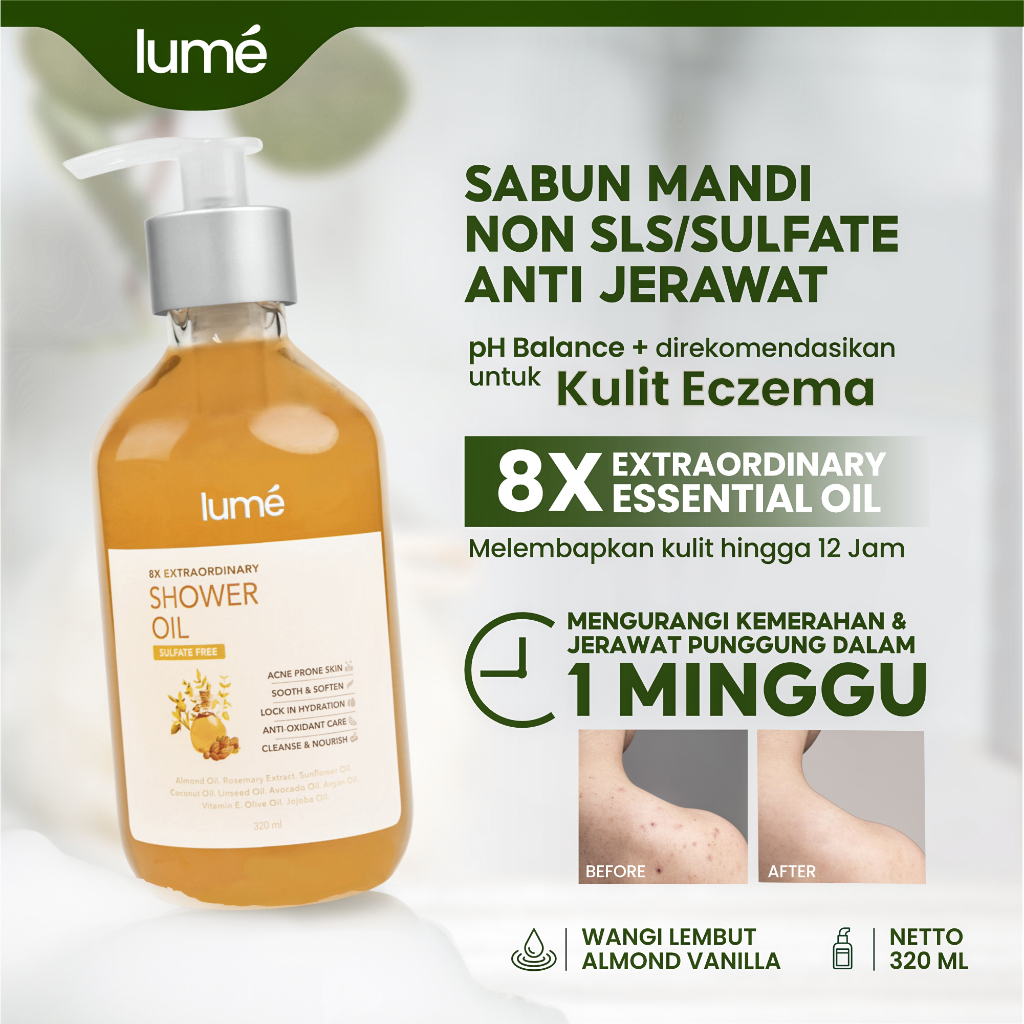Jual LUME 8x Extraordinary SHOWER OIL BODY WASH SABUN MANDI NON SULFAT ...