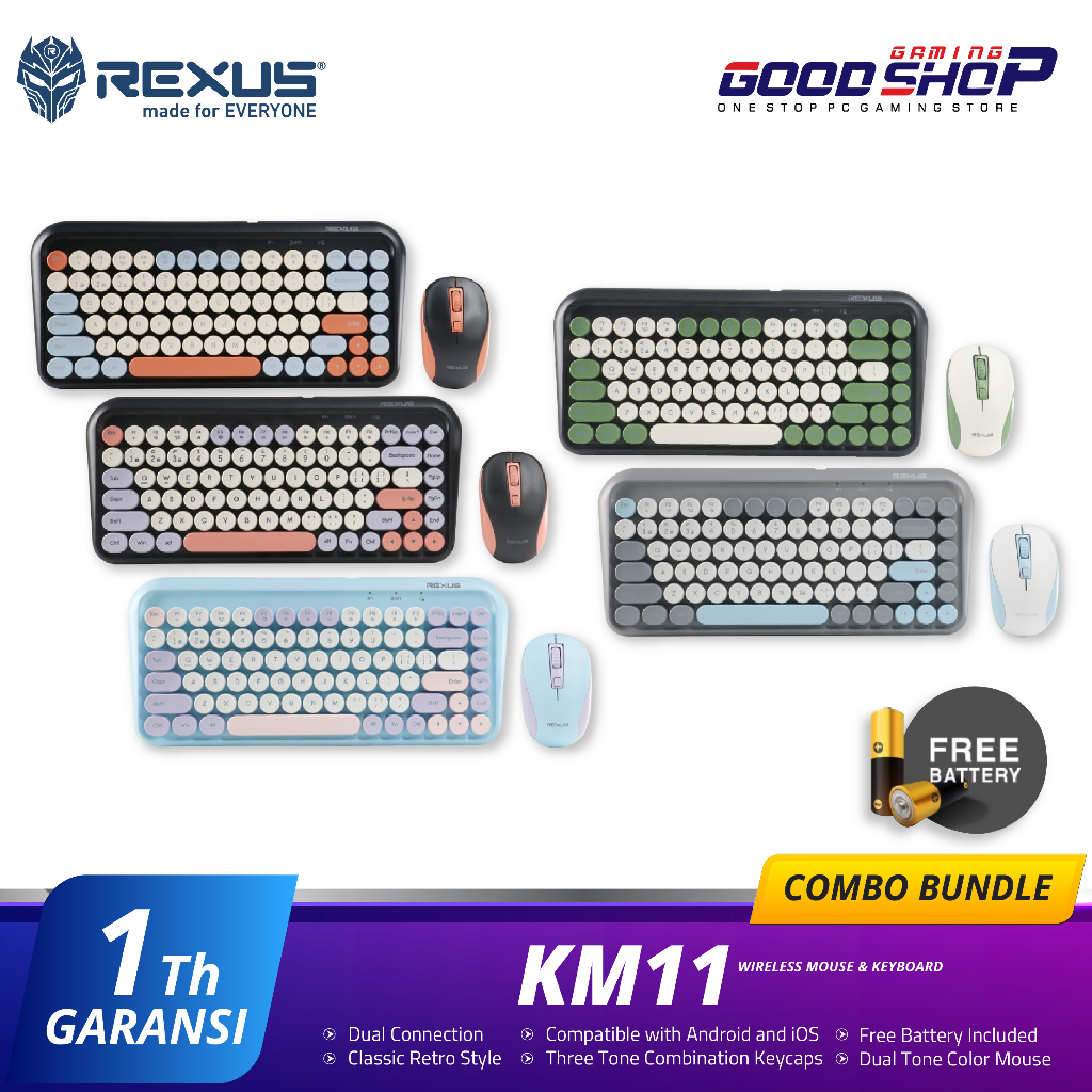 Jual Rexus Keyboard Mouse Wireless Combo KM11 | Shopee Indonesia