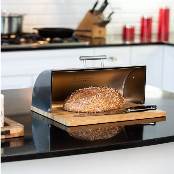 Jual Tempat Roti Transparan Tawar Bread Box Alas Kayu Tutup Plastik ...