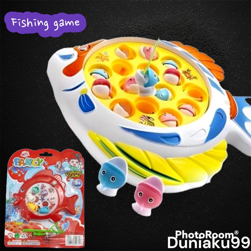Jual mainan fishing game pancing ikan magnet putar / pancingan ikan ...