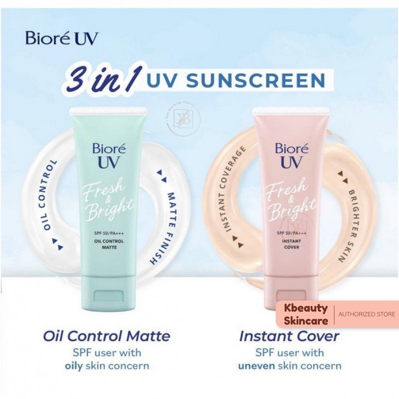 Jual BIORE Fresh & Bright UV SPF 50 PA+++ - Sunscreen Biore Oil Control ...