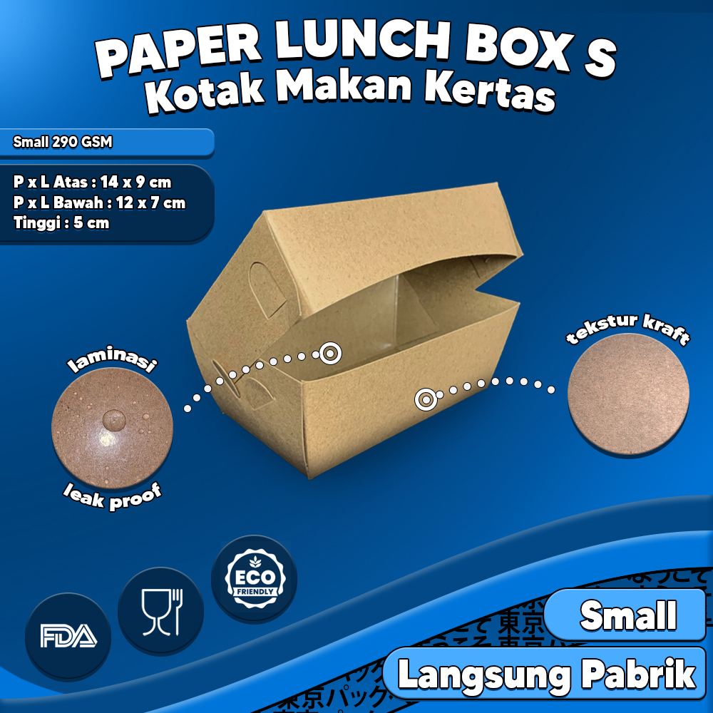 Jual PAPER LUNCH BOX S BAHAN KRAFT/LUNCH BOX PAPER S COKLAT MURAH ...