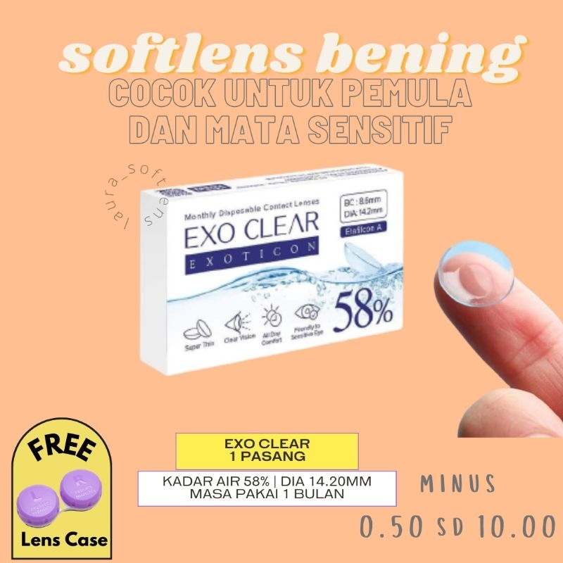Jual Exo Clear Softlens Bening X2 Transparan 1 pasang 14.2mm by ...