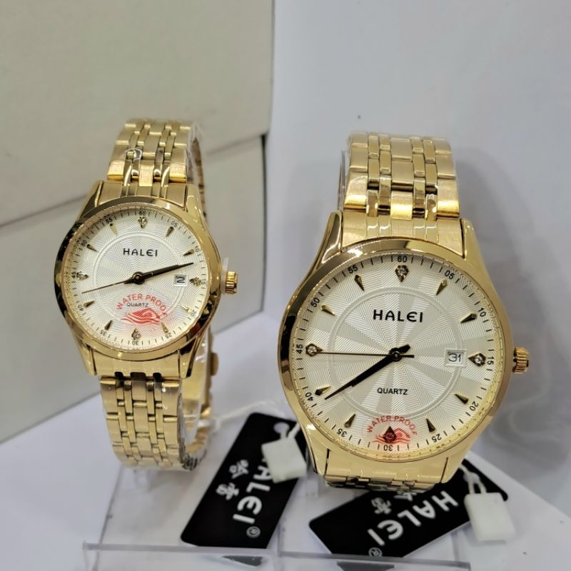 Jual Jam Tangan Halei Original Rantai Analog Clasik Tahan Air Tanggal ...