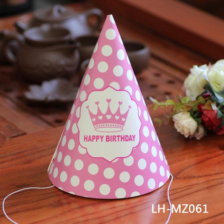 Jual 10 PC TOPI KERUCUT HAPPY BIRTHDAY TOPI ULANG TAHUN ANAK POLKADOT ...