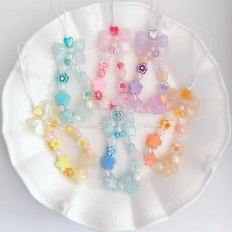 Jual Gantungan HP / Gantungan Handphone / Phone strap Manik Bunga ...