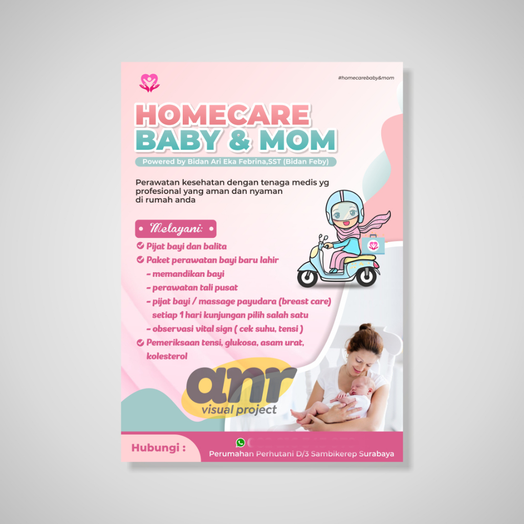 Jual Desain Brosur Homecare Baby & Mom - Format Coreldraw / Desain ...