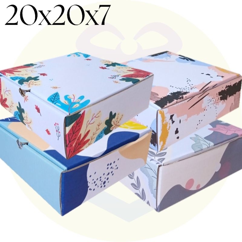 Jual Box kado uk. 20x20x7cm/gift box/box pizza/box motif | Shopee Indonesia