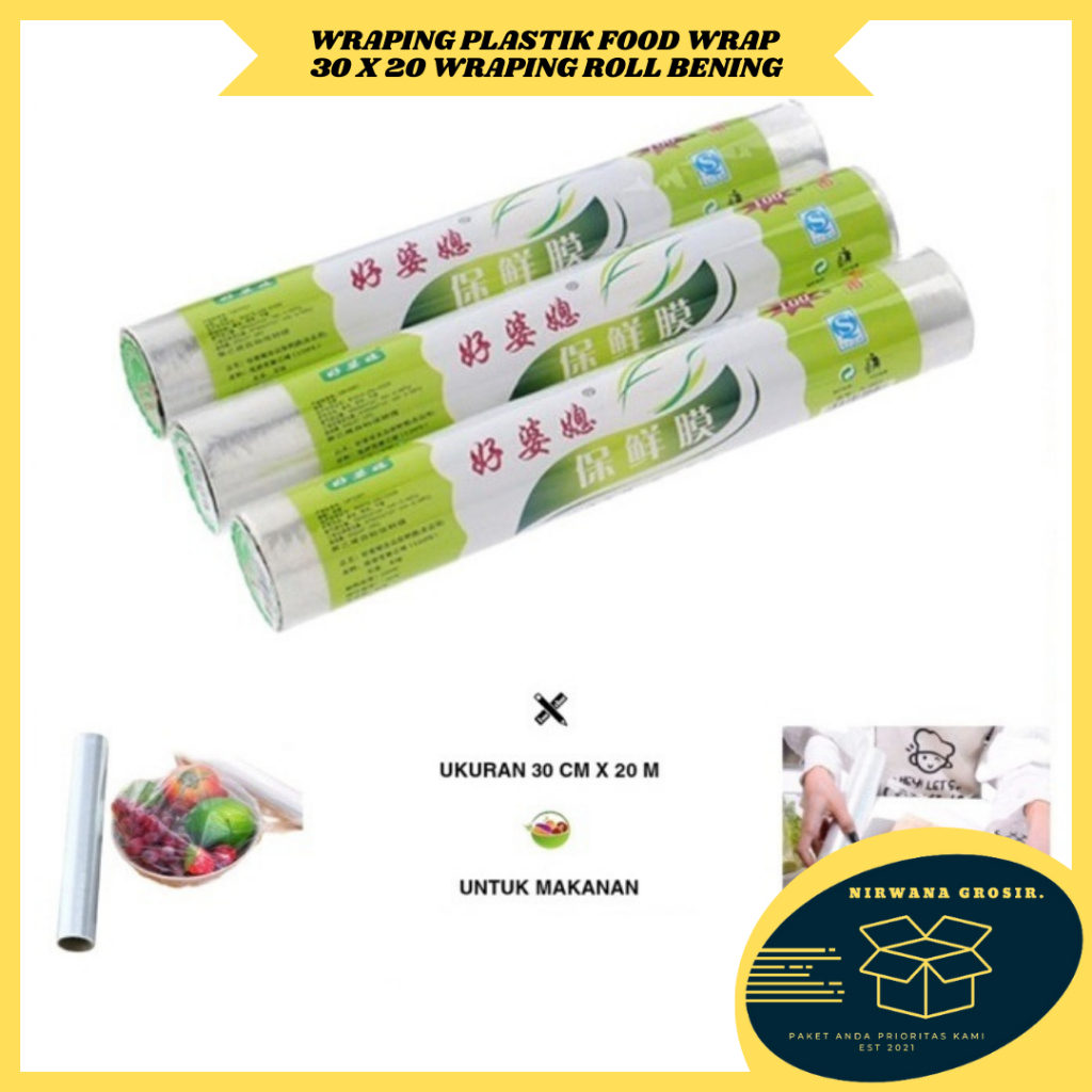 Jual NG Food Wrap Wrapping plastik 30X20 wraping Roll Bening Bungkus ...