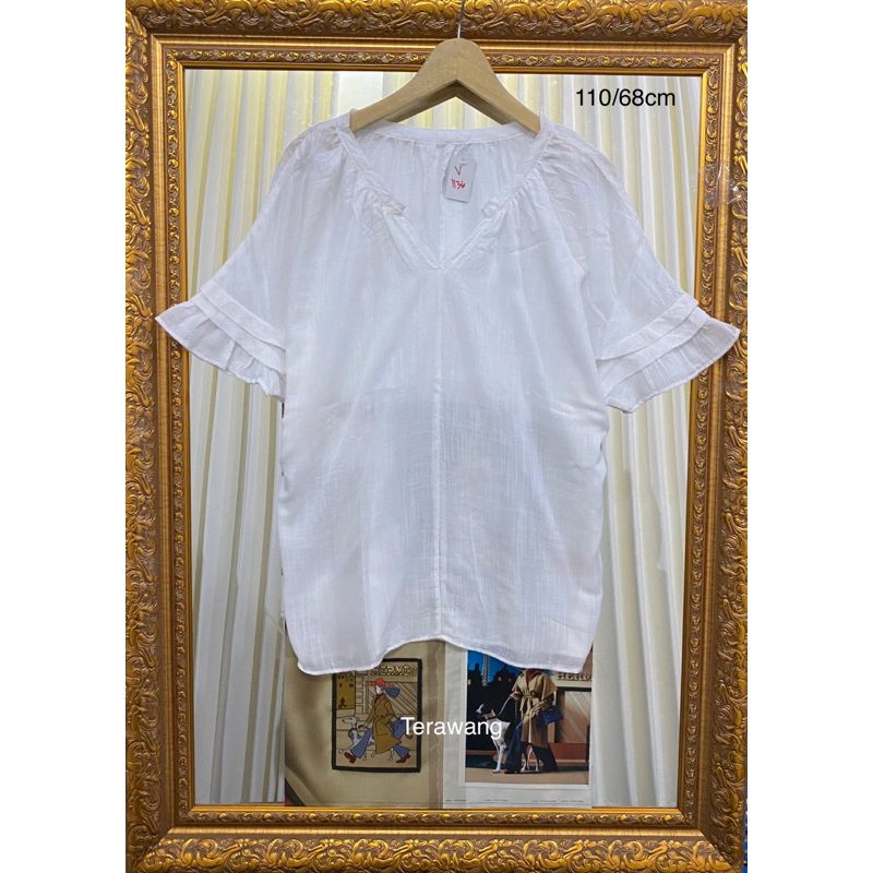 Jual BLOUSE WHITE B1 - Blouse putih / Atasan wanita serba putih ...