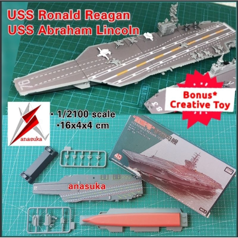 Jual Kapal induk Nimitz Class USS Ronald Reagan Aircraft Carrier Miniatur Model Kit | Shopee ...