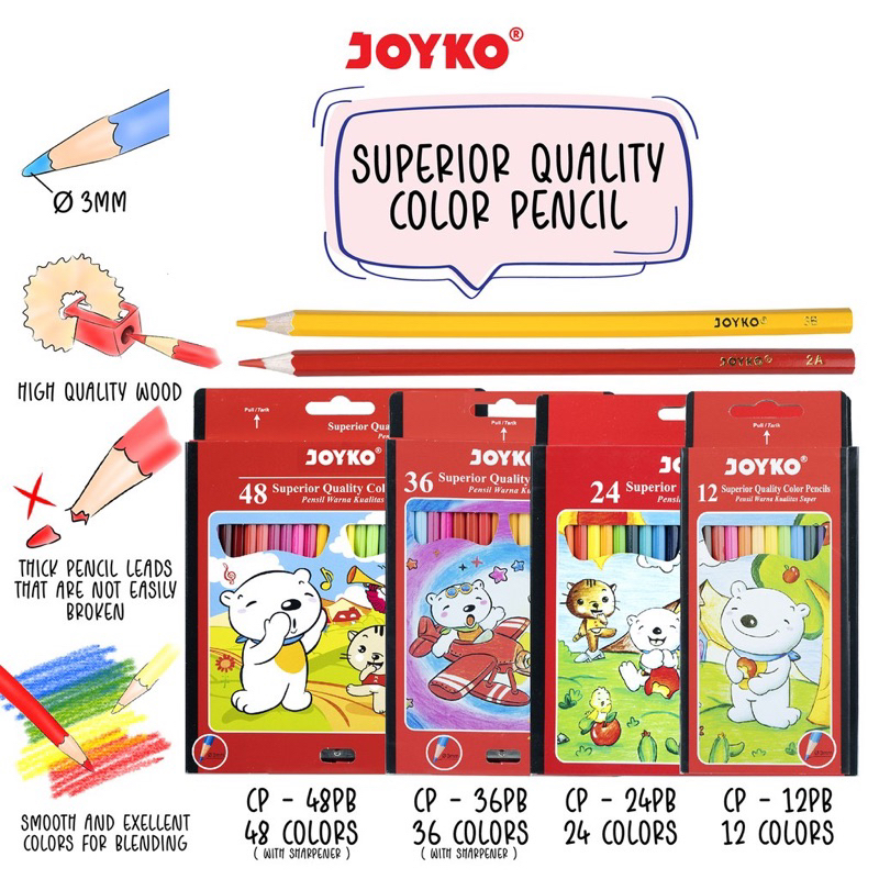 Jual Pensil warna joyko joyco joyko colour pencil color pencil joyko ...