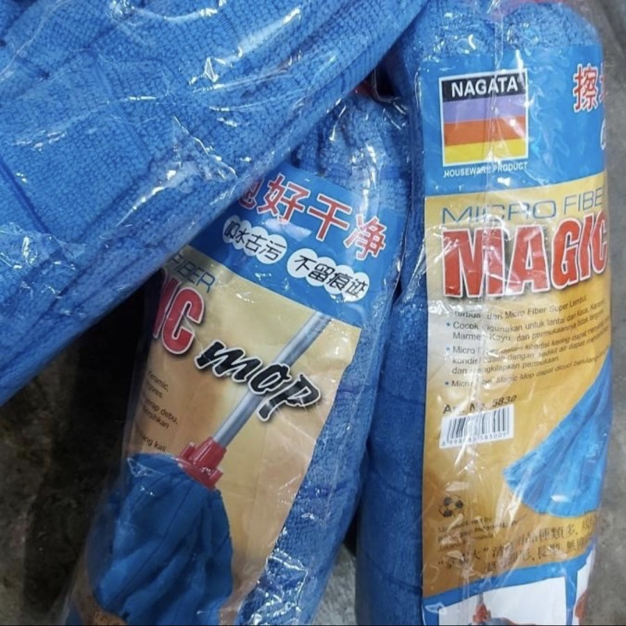 Jual Nagata Kain Pel Microfiber + Gagang NGT-5830 Magic Mop | Shopee ...