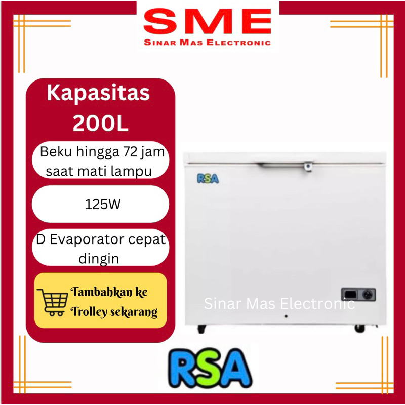 Jual Chest Freezer Box Daging Frozen Food 200L RSA | Shopee Indonesia