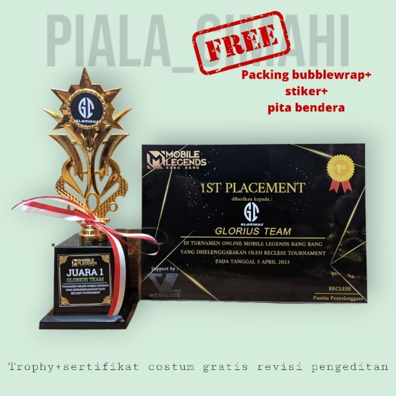 Jual TROPHY / PIALA KEJUARAAN GAME + SERTIFIKAT COSTUM BISA REQ GRATIS ...