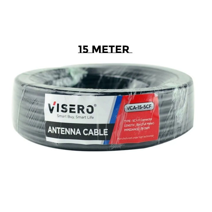 Jual KABEL ANTENA TV DIGITAL 15 METER VISERO / KABEL ANTENA 5C 15 METER + JACK KONEKTOR | Shopee ...