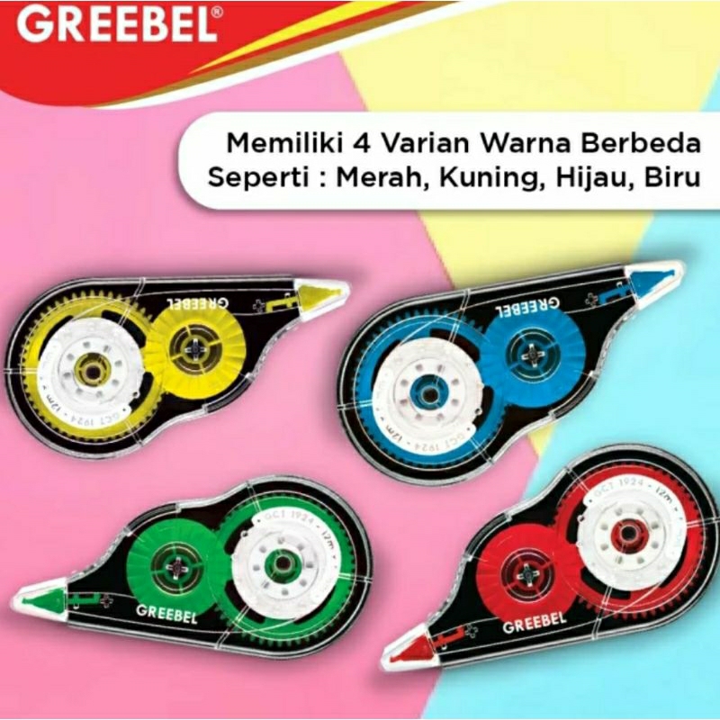 Jual Correction Tape Greebel 8M tip ex kertas tipe x trondol roll ...