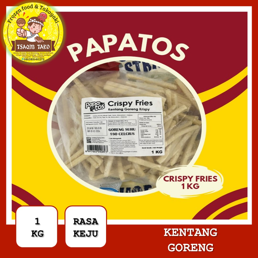 Jual PROMO papatos kentang goreng 1 kg Frozen Crispy French Fries ...