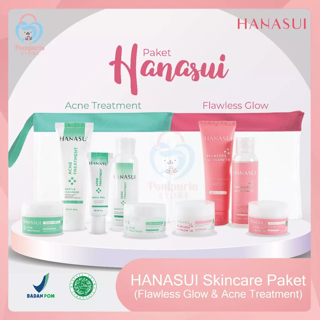 Jual HANASUI SKINCARE Set | Flawless Glow 10 Set | Acne Treatment ...