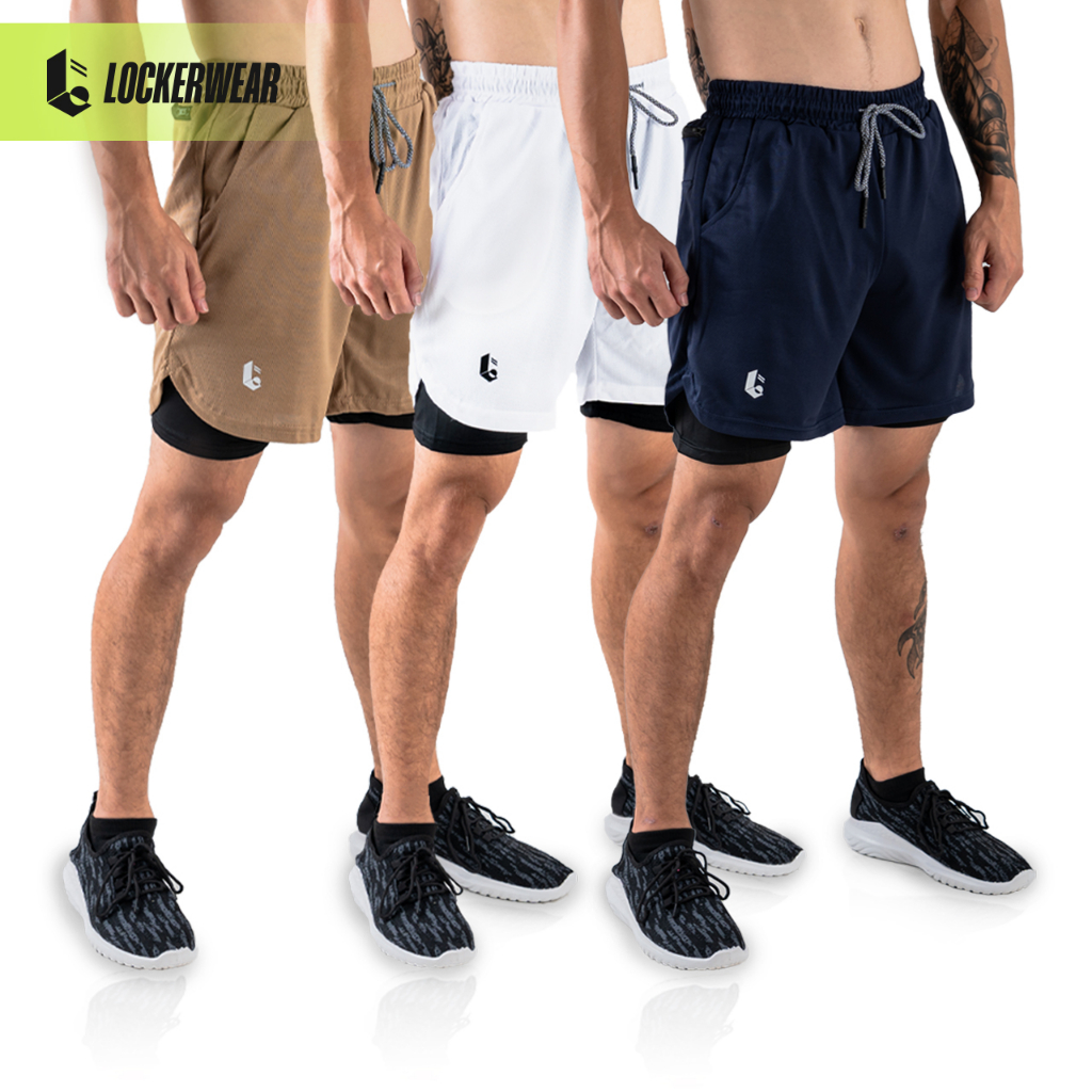 Jual Celana Running Sport Gym Fitness Pria Legging 2 In 1 Olahraga ...