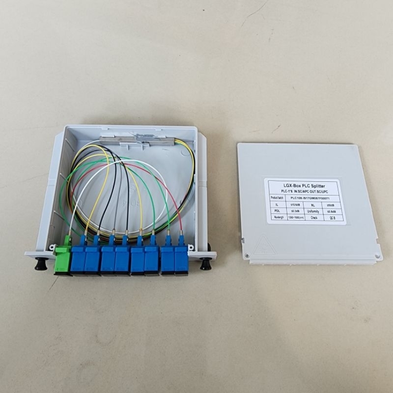 Jual Passive Splitter PLC BOX FO 1:8 SC UPC Fiber Optik Pasif Spliter ...